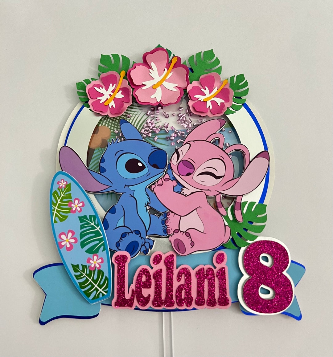 Stitch and Angel Cake Topper, Stitch and Angel Birthday, Stitch and ...