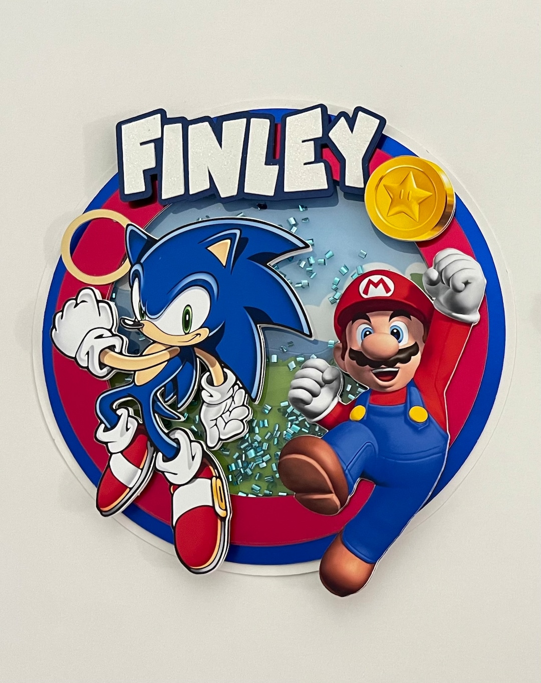 Mario and Sonic Cake Topper Mario and Sonic Party Cake - Etsy