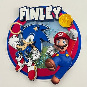 Mario and Sonic Cake Topper, Mario and Sonic Party, Mario & Sonic Cake ...