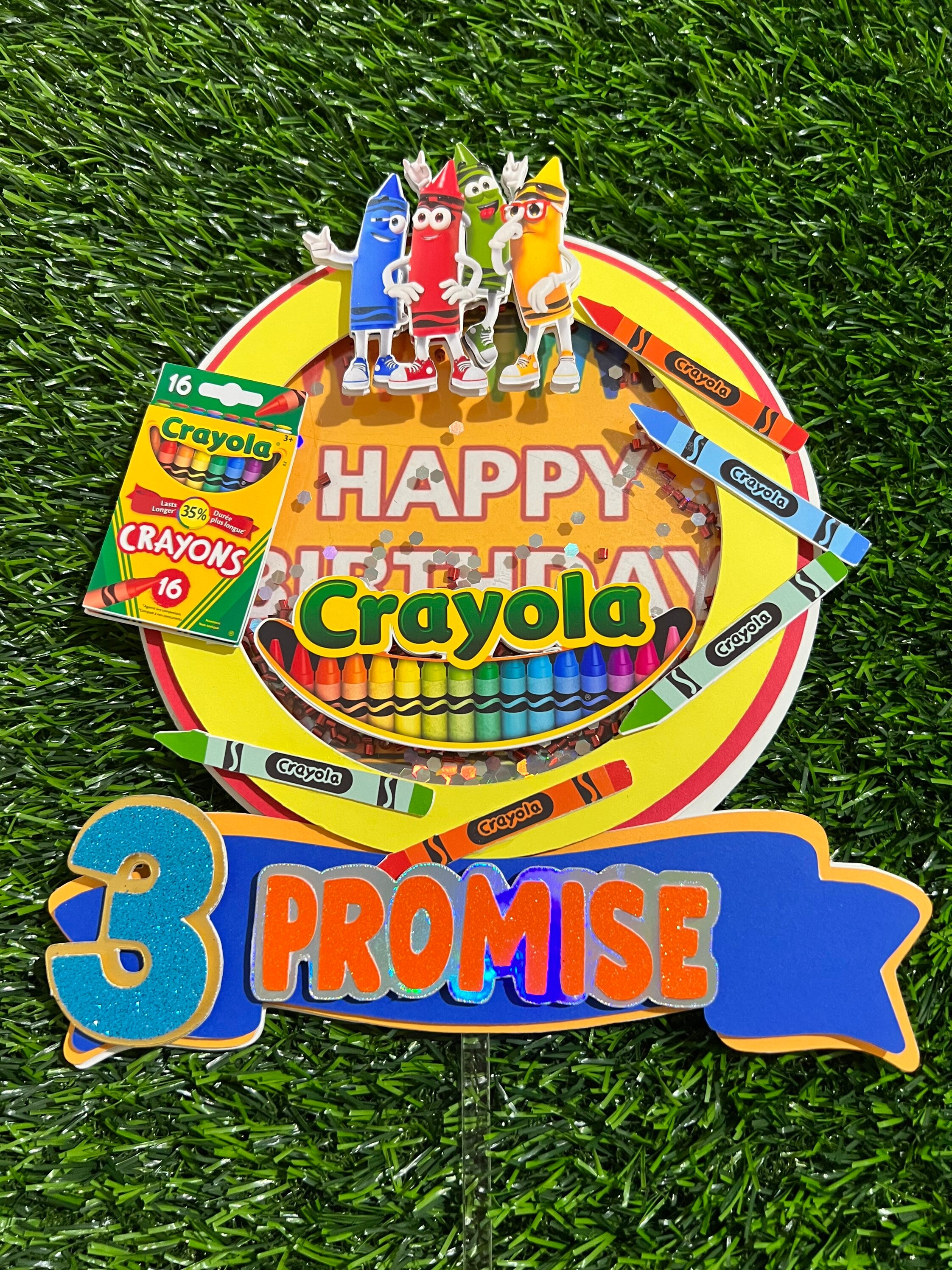 Crayola Cake Topper Crayola Birthday Crayola Party Cake - Etsy