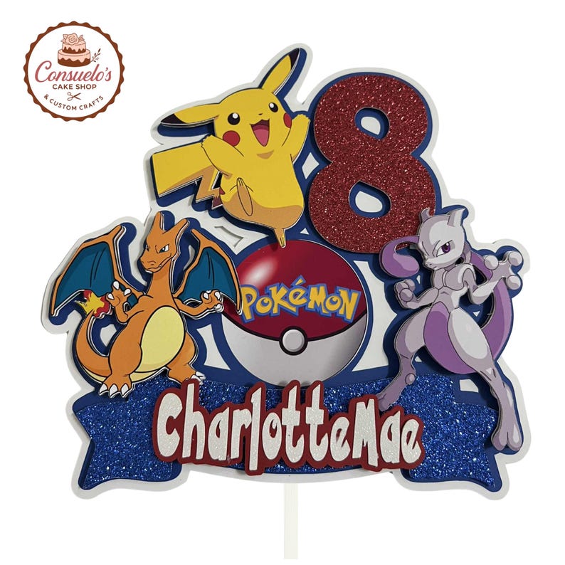 Pokemon Cake Topper, Mewtwo Party Supplies, Mewtwo Cake Topper ...