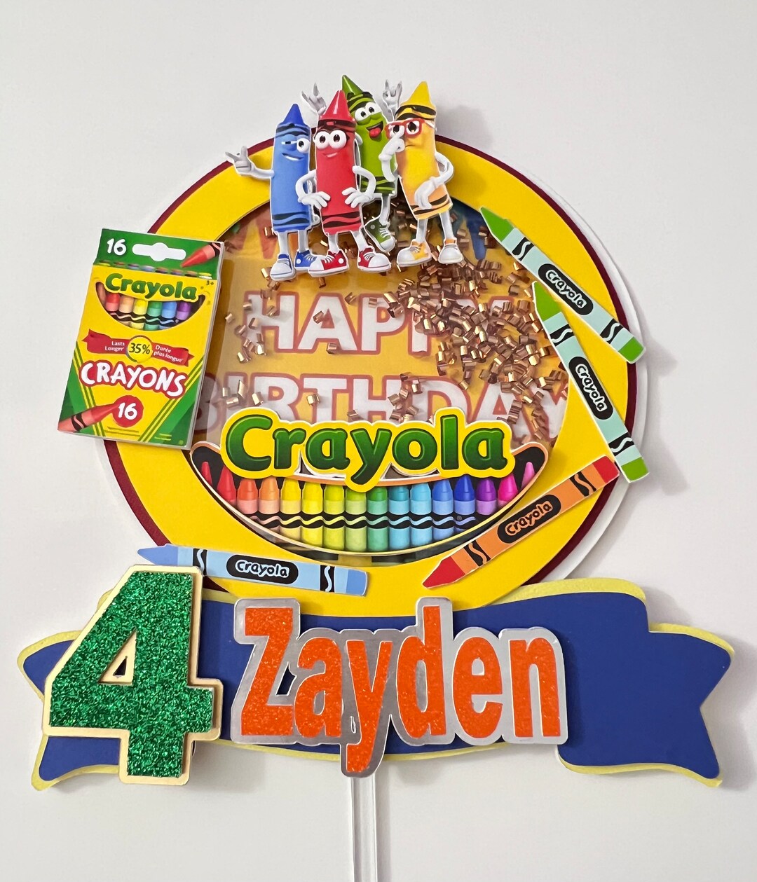 Crayola Cake Topper, Crayola Birthday, Crayola Party, Cake Topper ...