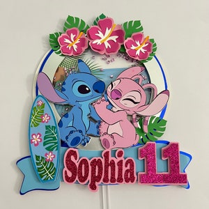 Stitch and Angel Cake Topper, Stitch and Angel Birthday, Stitch and ...
