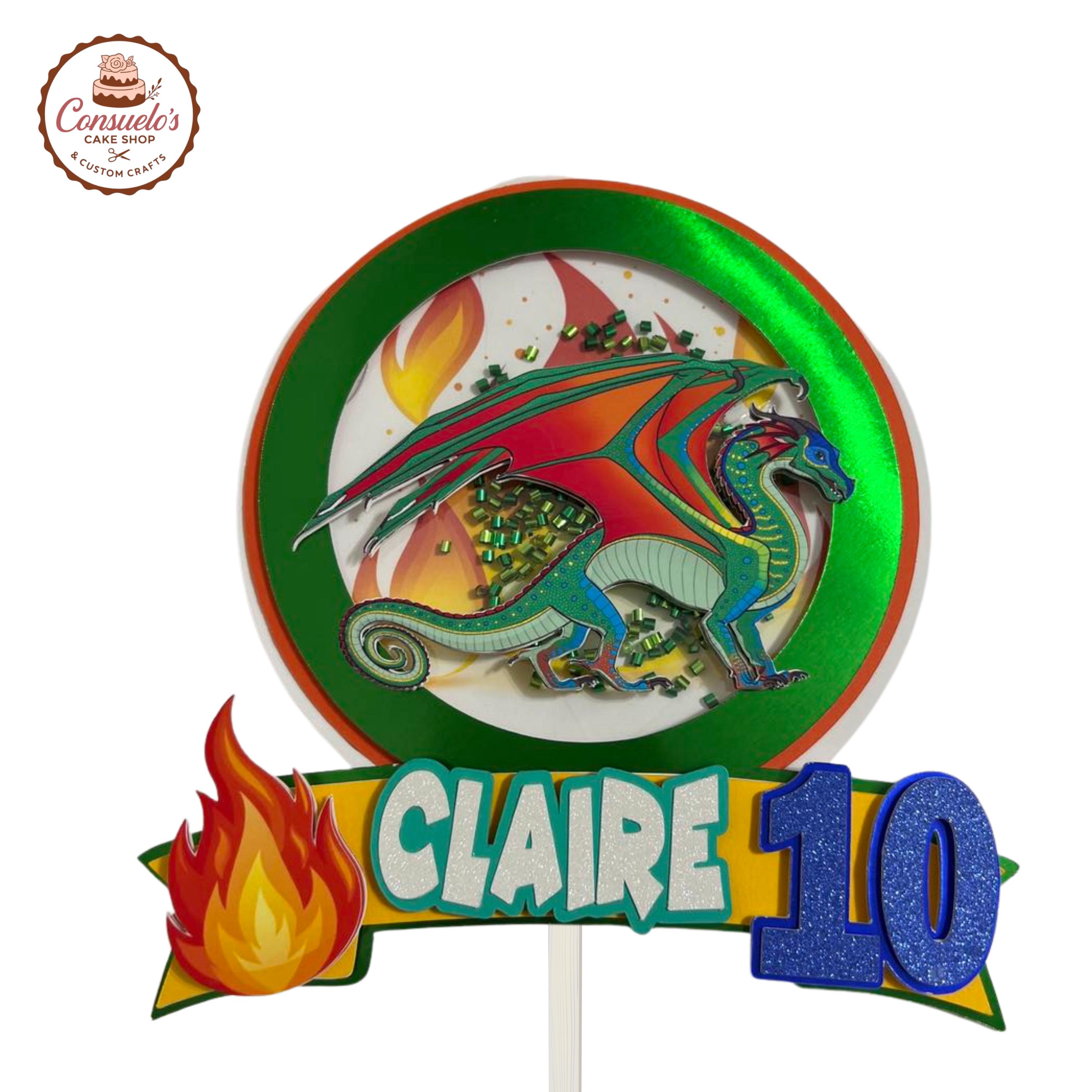 Dragon Cake Topper, Birthday Cake Topper, Cake Topper Shaker, Dragon ...