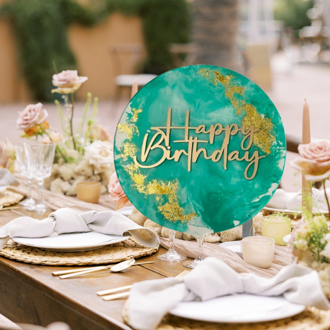 Round Acrylic Cake Topper, Birthday Cake Topper, Custom Cake Topper ...