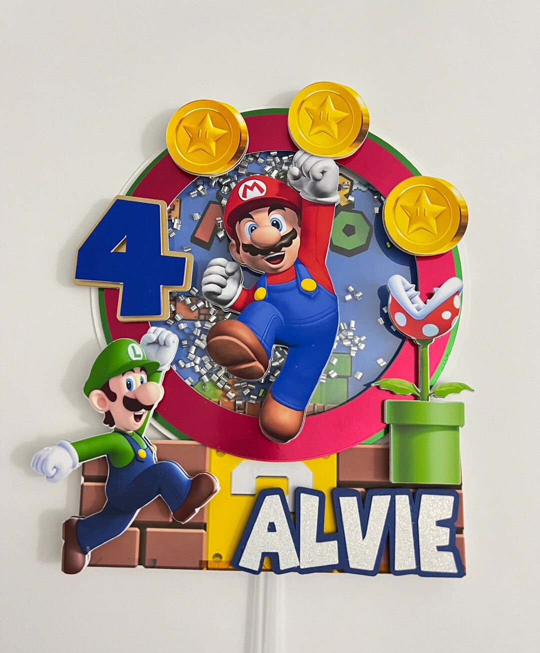 Mario Cake Topper, Mario Party, Mario Birthday Cake, Mario Party ...