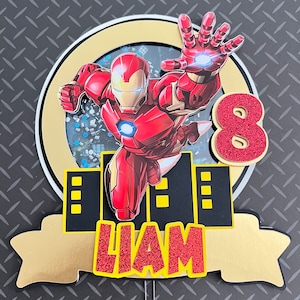 Iron Man Cake Topper, Cake Topper Gold, Iron Man Party, Iron Man ...