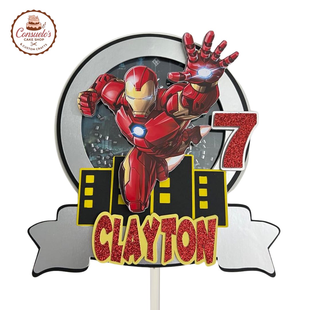 Iron Man Cake Topper, Iron Man Cake Topper Birthday, Iron Man Party ...