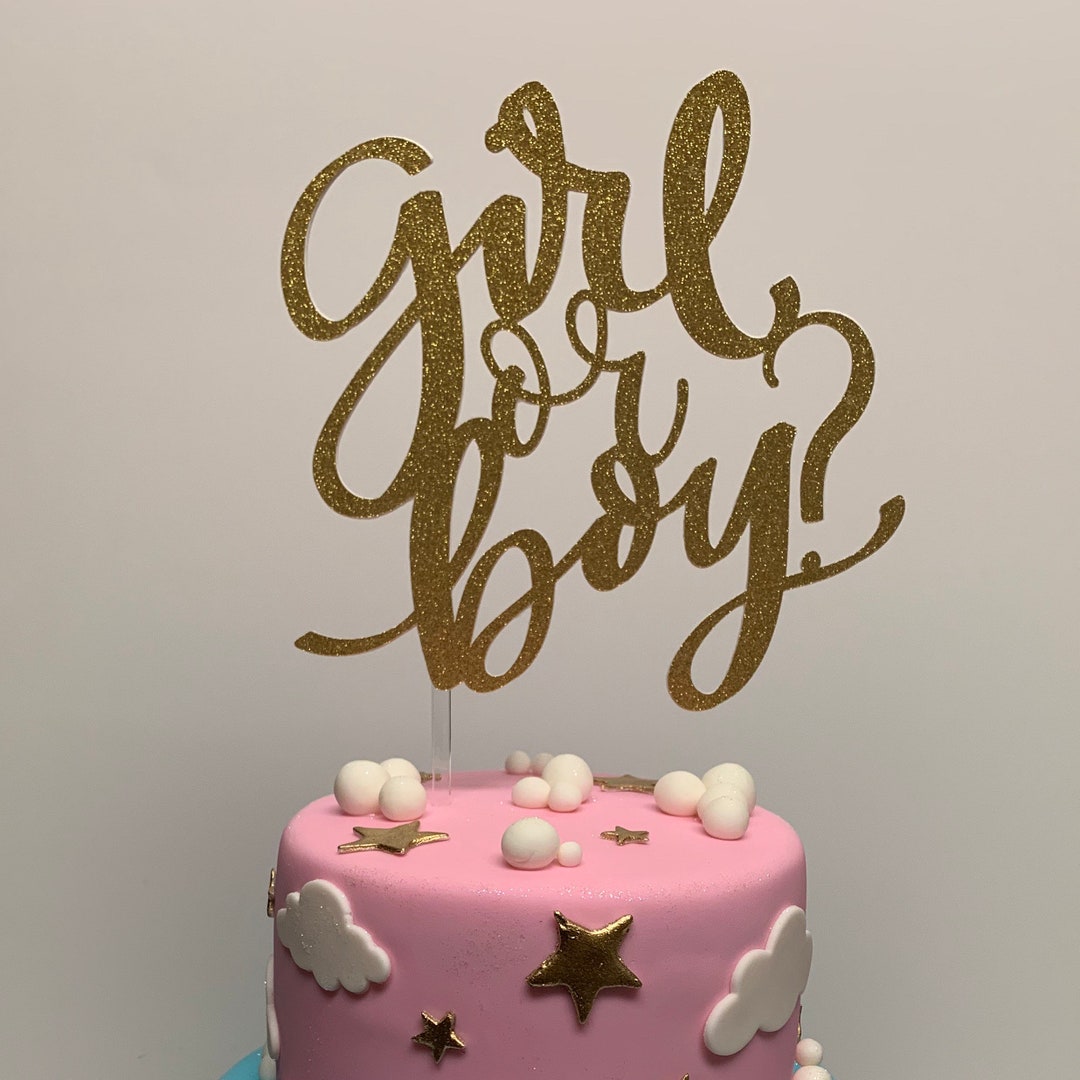 Girl or Boy Cake Topper Girl or Boy Toppers Cake Topper - Etsy