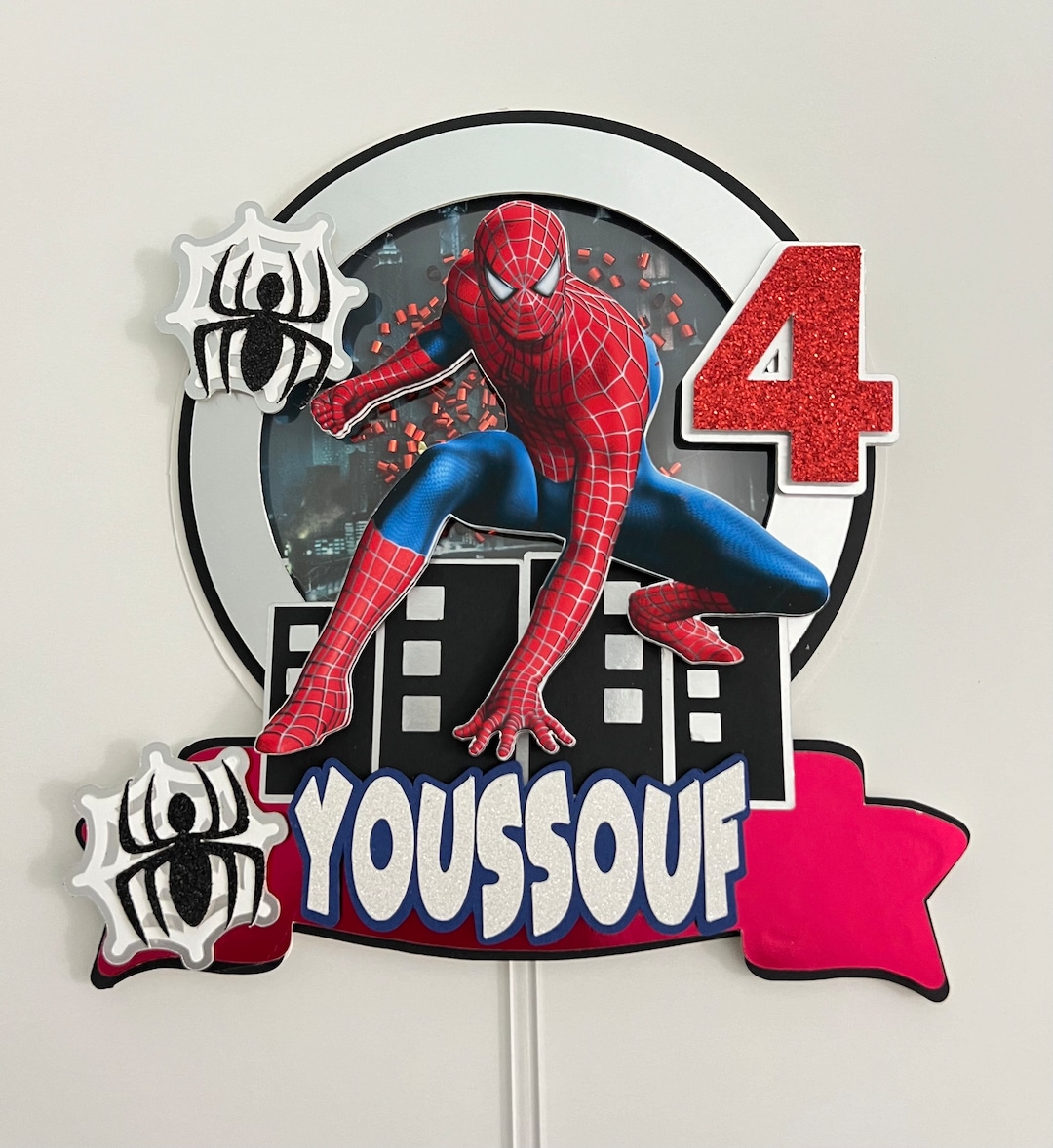 Spiderman Cake Topper, Spiderman Party Supplies, Spiderman Theme ...