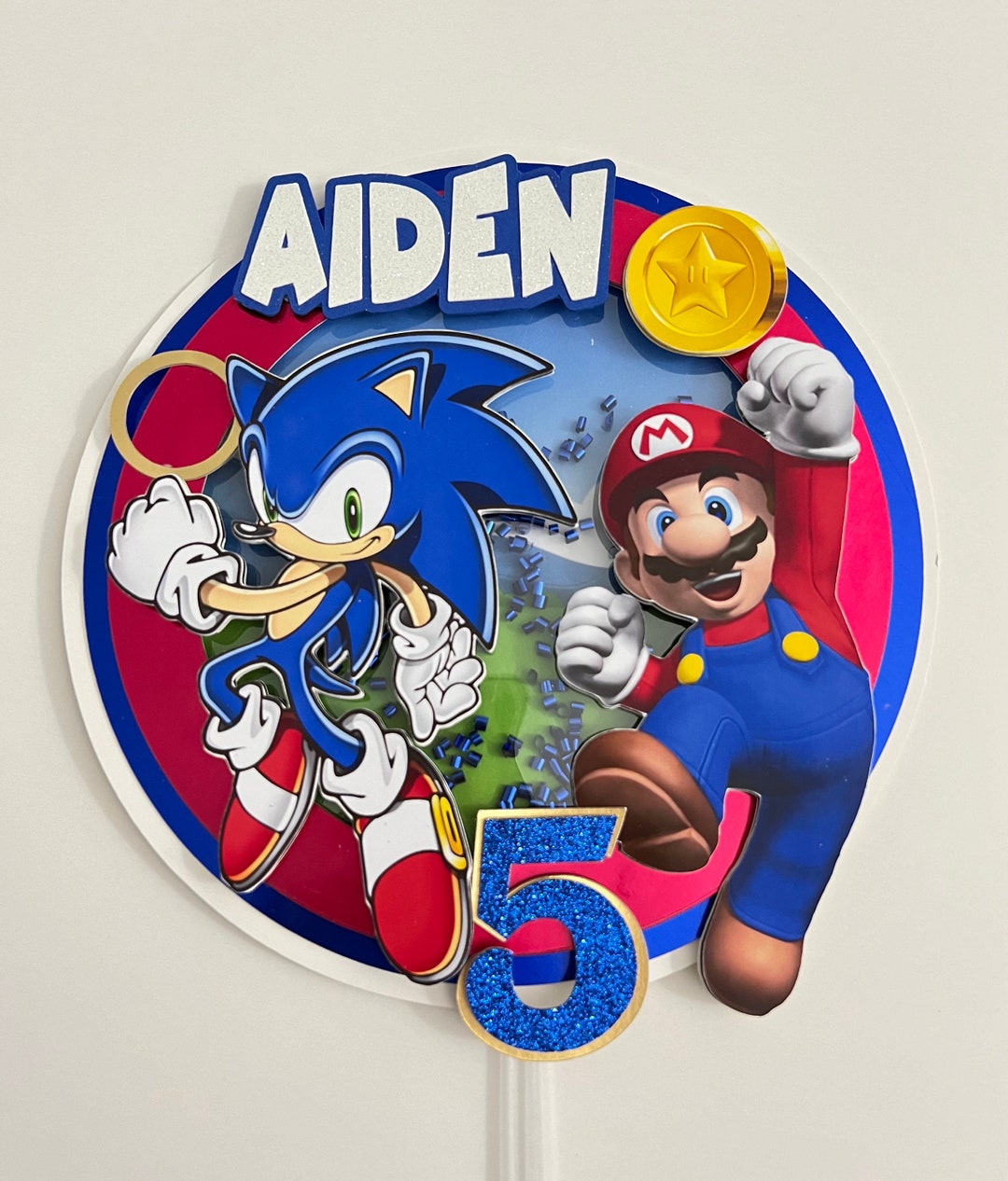 Mario and Sonic Cake Topper Mario and Sonic Party Cake - Etsy Australia