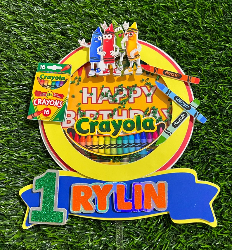 Crayola Cake Topper Crayola Birthday Crayola Party Cake | Etsy