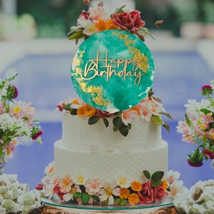 Round Acrylic Cake Topper Birthday Cake Topper Topper Cake - Etsy