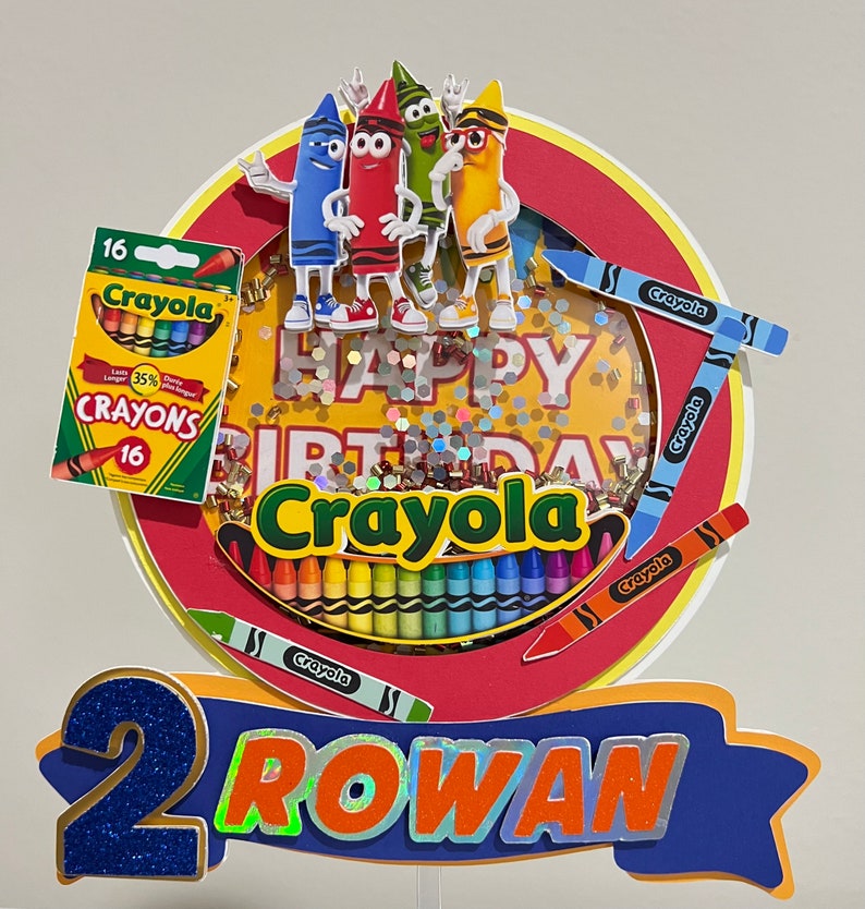 Crayola Cake Topper Crayola Birthday Crayola Party Cake - Etsy