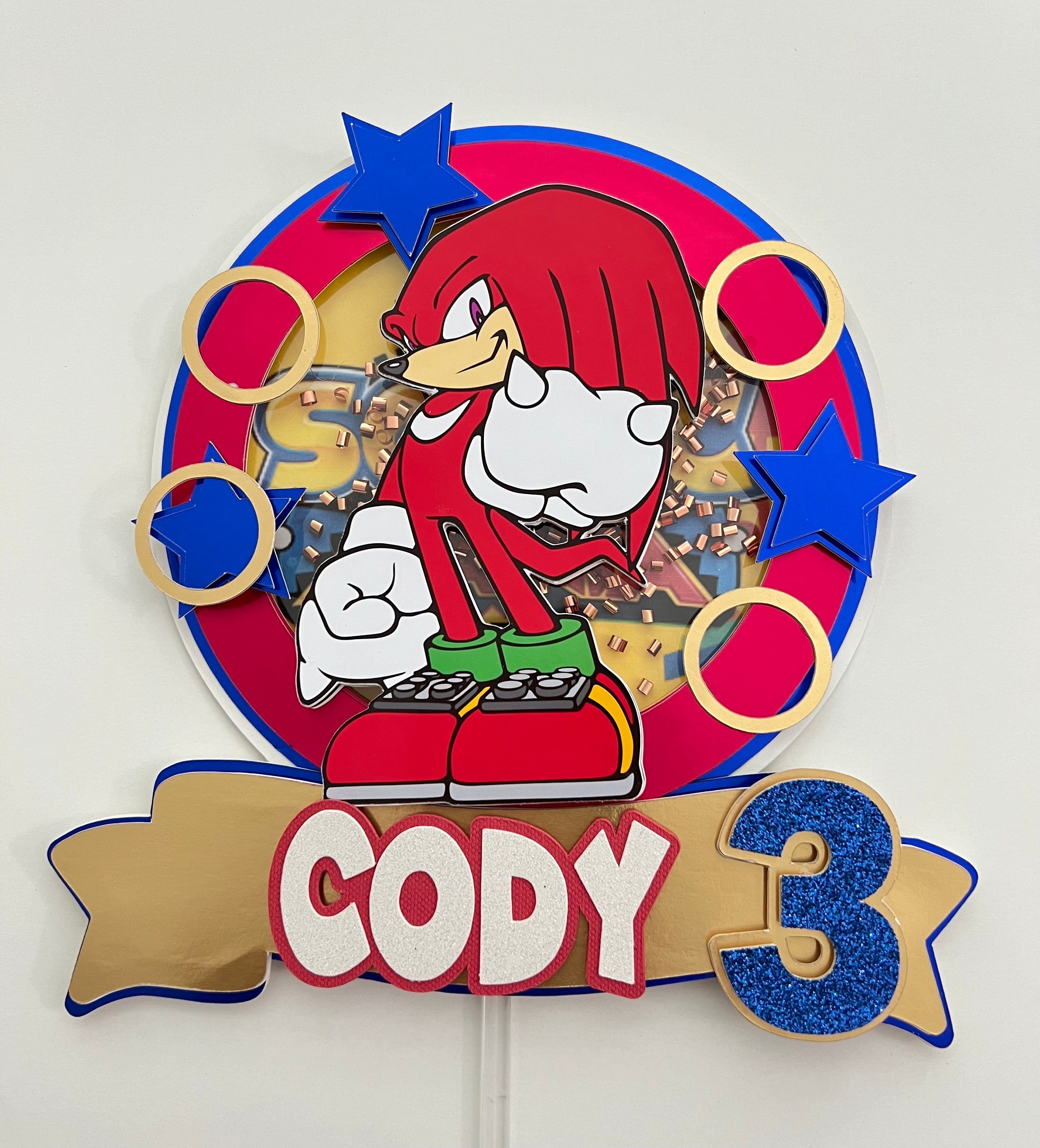 Knuckles Cake Topper, Sonic Cake Topper, Sonic Happy Birthday, Sonic ...