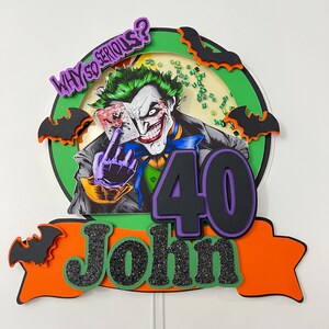 Joker Cake Topper, Birthday Cake Topper, Joker Party Supplies, Joker ...