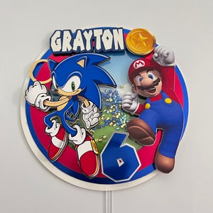 Mario and Sonic Cake Topper, Mario and Sonic Party, Mario & Sonic Cake ...
