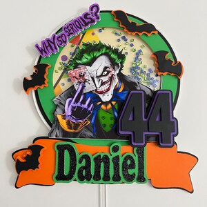 Joker Cake Topper, Birthday Cake Topper, Joker Party Supplies, Joker ...