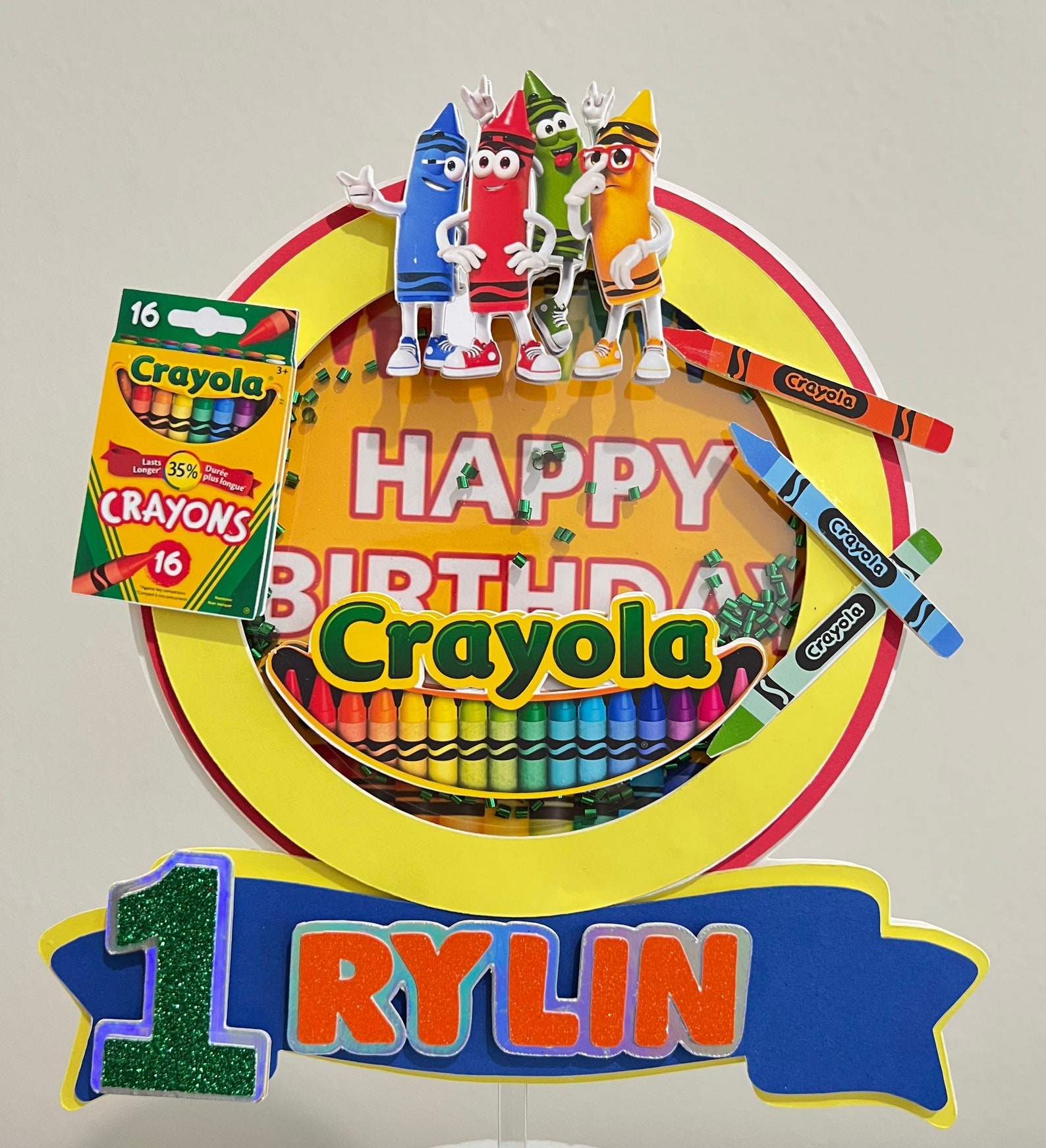 Crayola Cake Topper Crayola Birthday Crayola Party Cake | Etsy