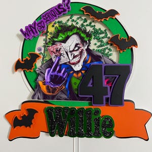 Joker Cake Topper, Birthday Cake Topper, Joker Party Supplies, Joker ...