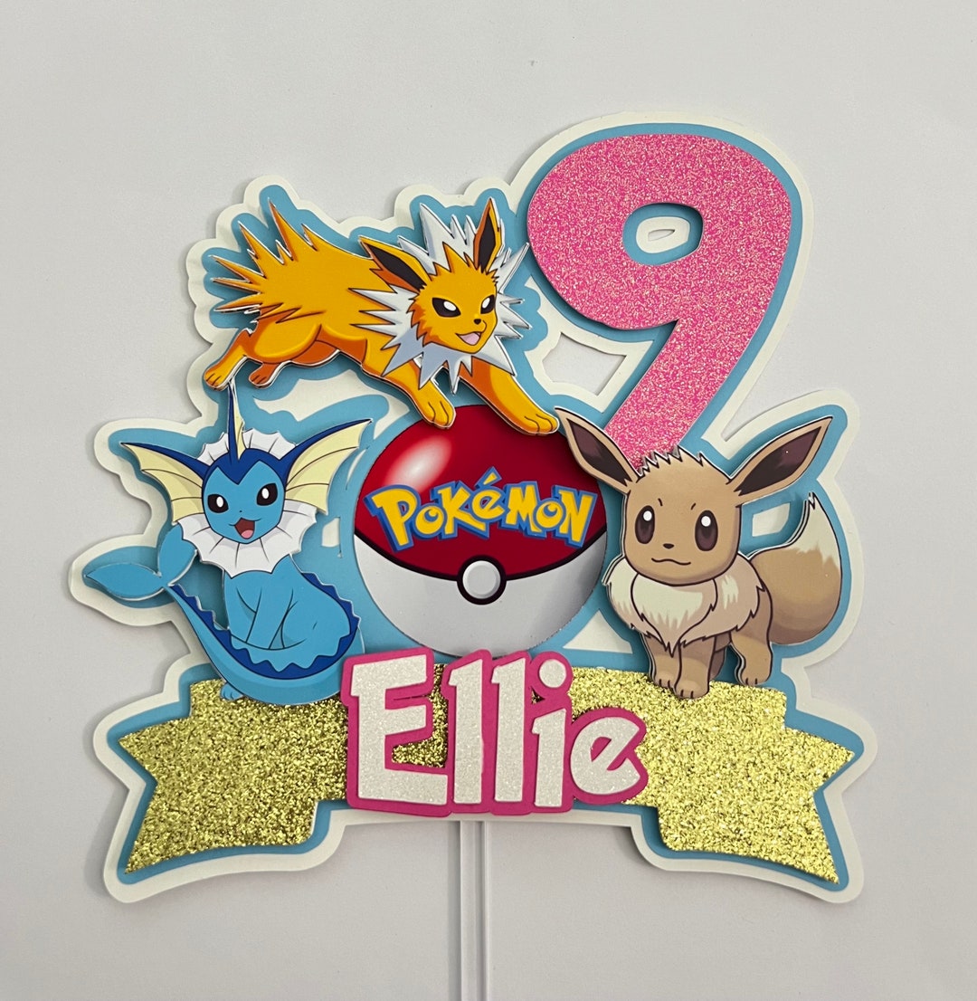 Pokémon Cake Topper, Jolteon Party Supplies, Vapoeon Cake Topper, Eevee ...