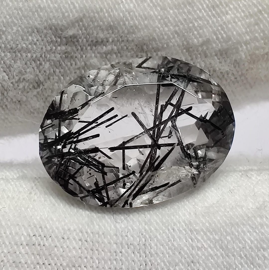Natural Black Inclusions Rutile Gemstone Cut, 5.1 Cts (14x10x6mm ...