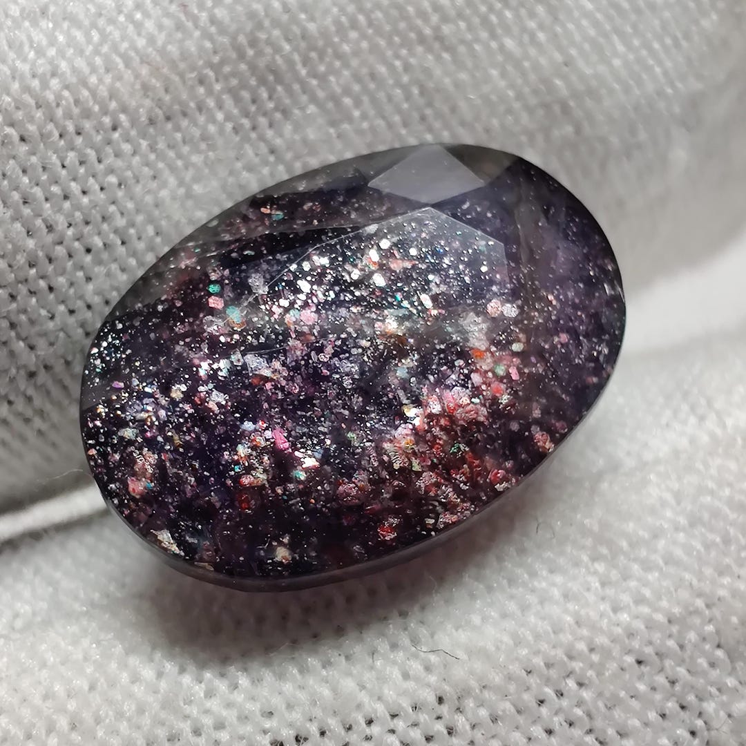 Amazing! Dotted Fire Iolite Sunstone Cut, 8.8 Cts (16x11.5x8mm) Natural ...