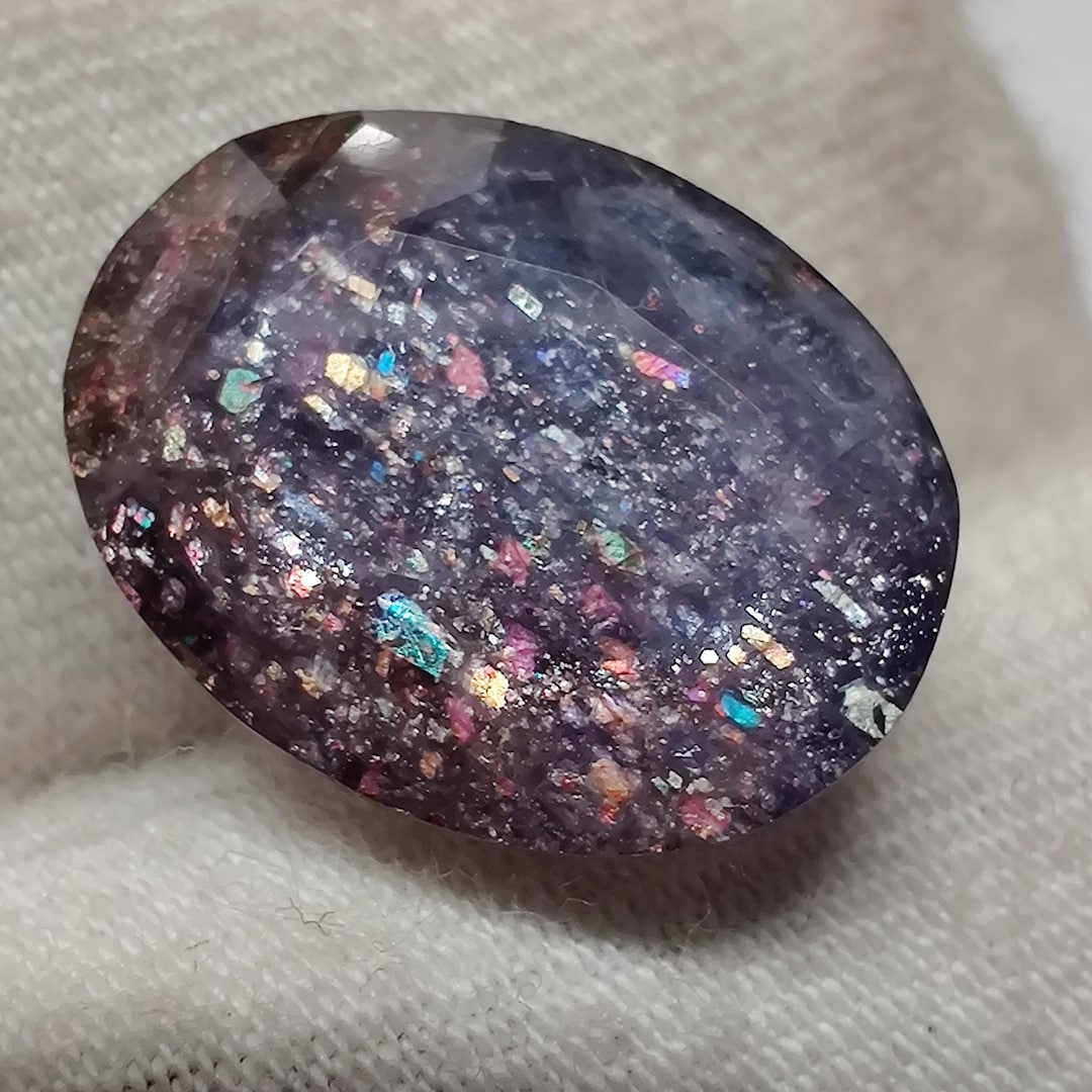 Oval Shape Iolite Sunstone Cut, 7 Cts (15x11.5x6.5mm) Faceted Multi ...
