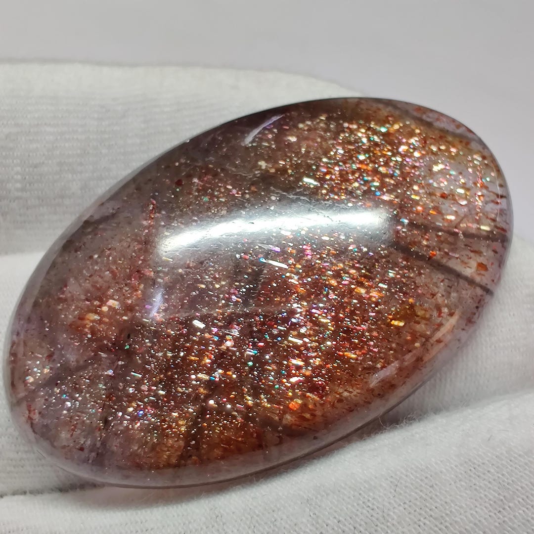 Multi Colors Sparkling Bloodshot Iolite Sunstone, 63.8 Cts 44x27.5x6 ...