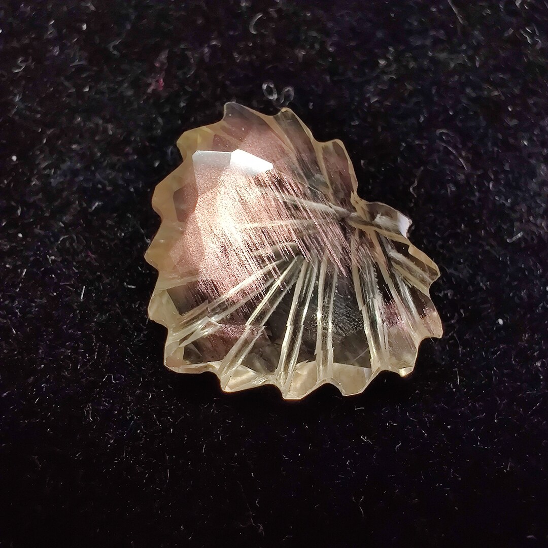 Natural Oregon Sunstone Carving, Faceted Leaf Shape Flashy Oregon ...