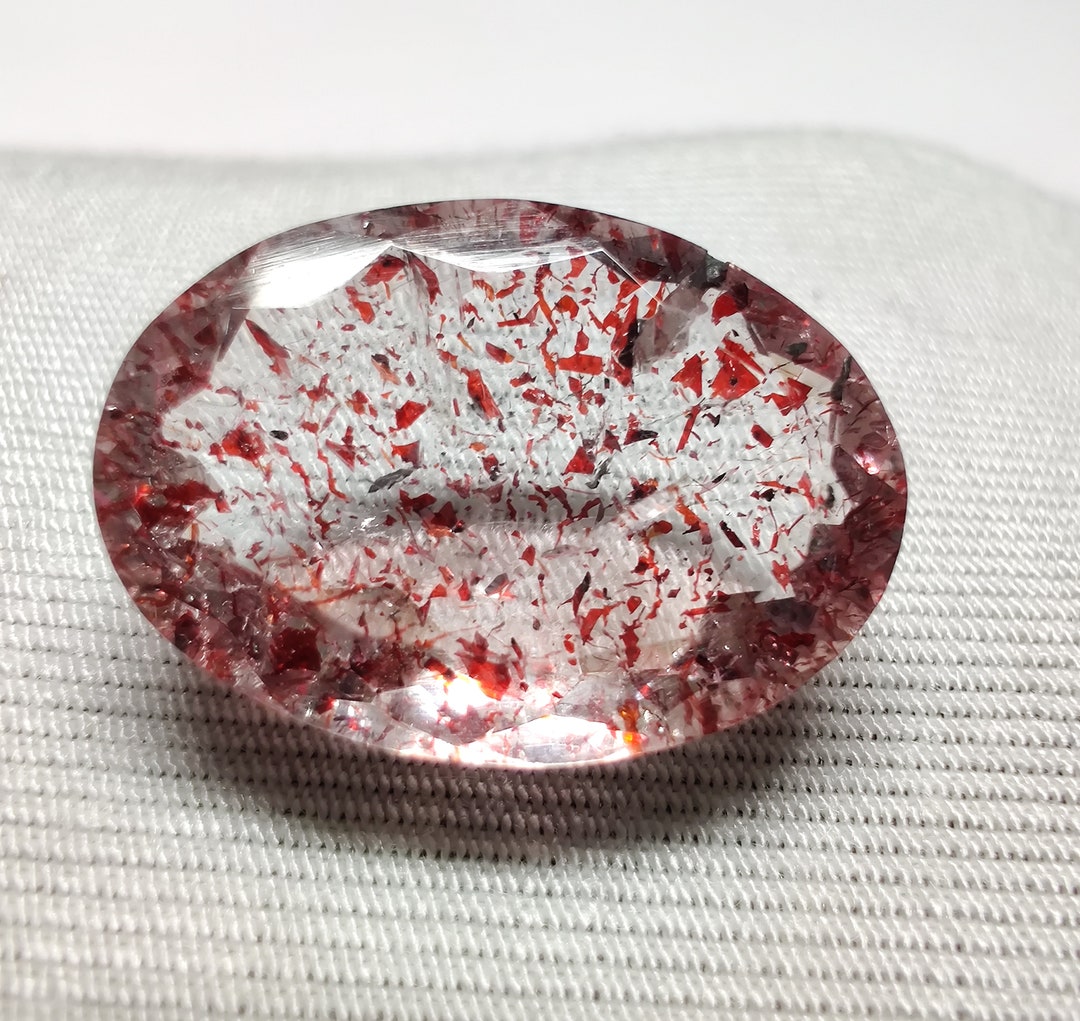 Natural Lepidocrocite Quartz Stone, 8 Cts 17.5x12x6mm SUPER SEVEN With ...