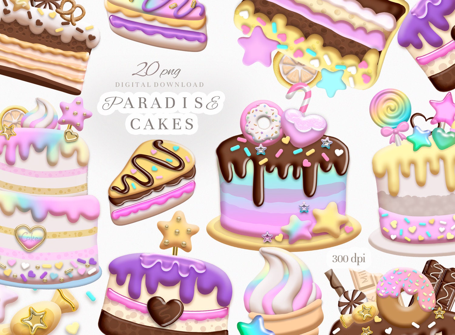 Candyland Clipart Cake Clipart Candy and Sweet Png Cakes | Etsy Canada