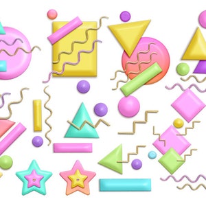 90s Png, 90s Background Clip Art, Geometric Shapes Png, Digital ...
