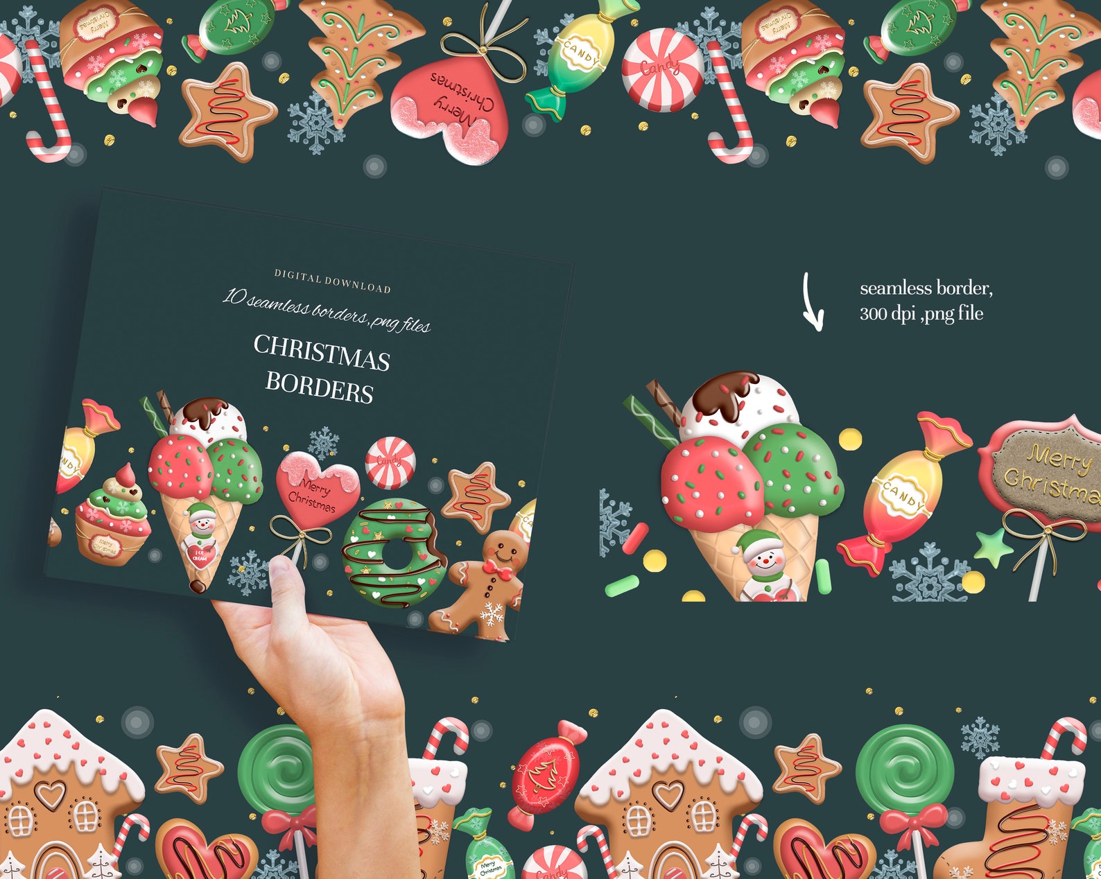 Christmas Candy Border, Christmas Sweet Borders, Candyland Clipart ...