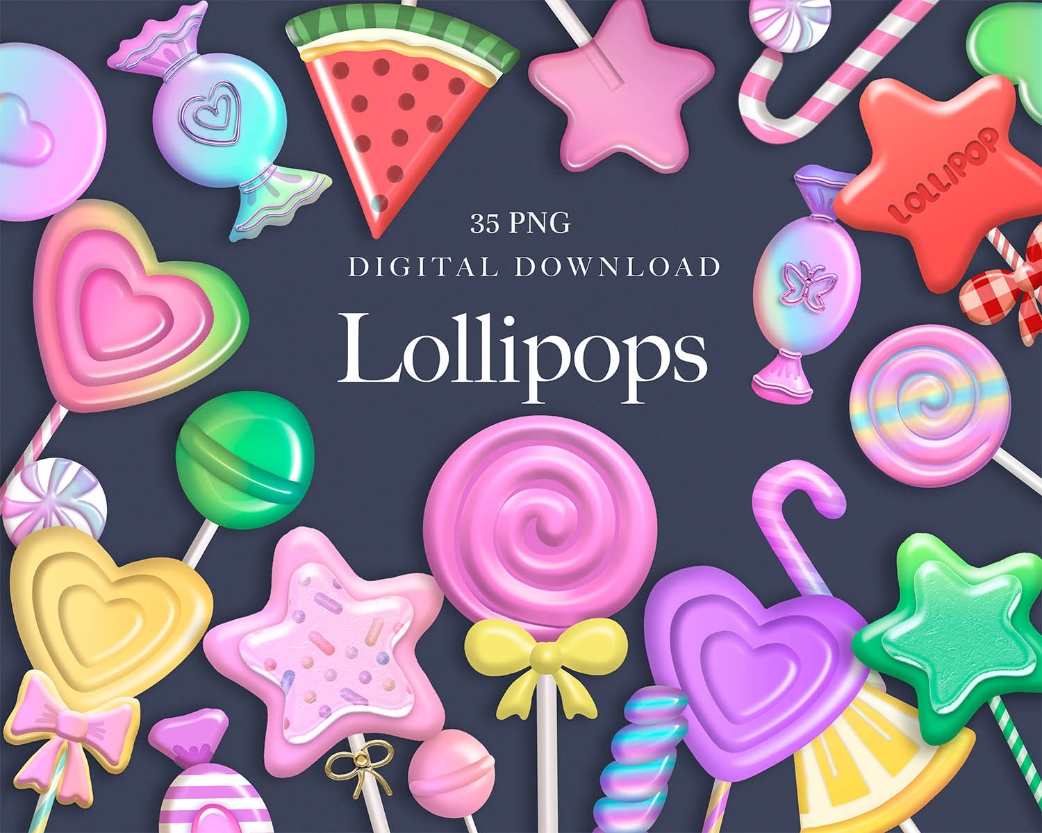 Candy Clipart Lollipop Png Sweets Clip Art DIGITAL DOWNLOAD - Etsy