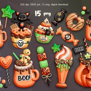 Halloween Treat Clipart Candy and Sweets Png Digital - Etsy