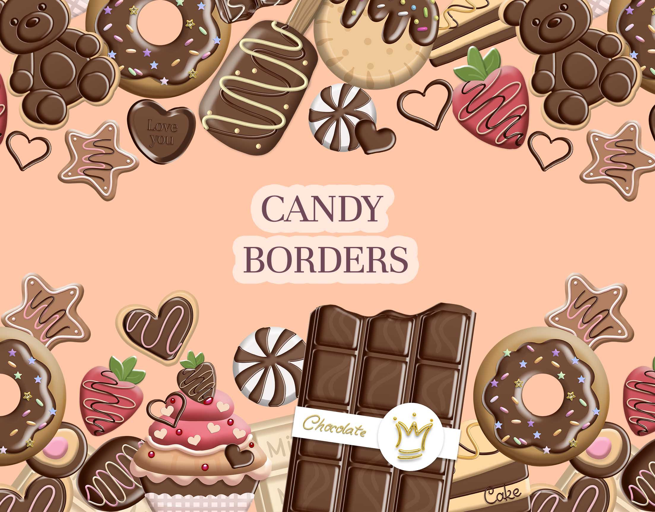 Candy clipart sweets borders INSTANT DOWNLOAD | Etsy