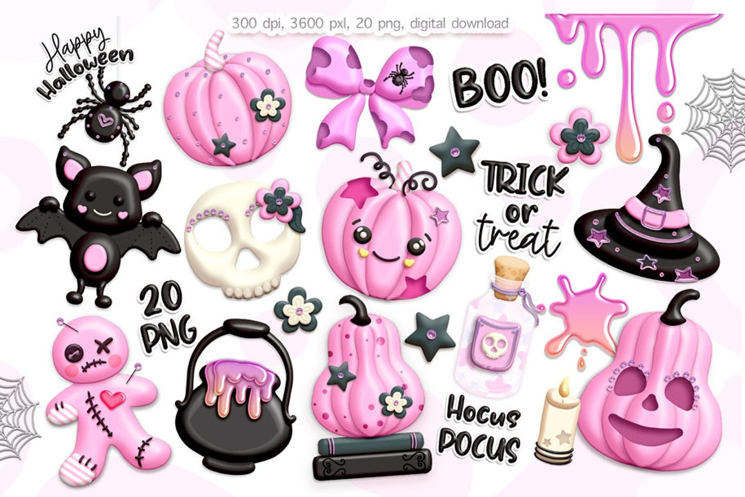 Happy Halloween Png, Cute Halloween Clipart, Pumpkin Clipart, Digital ...