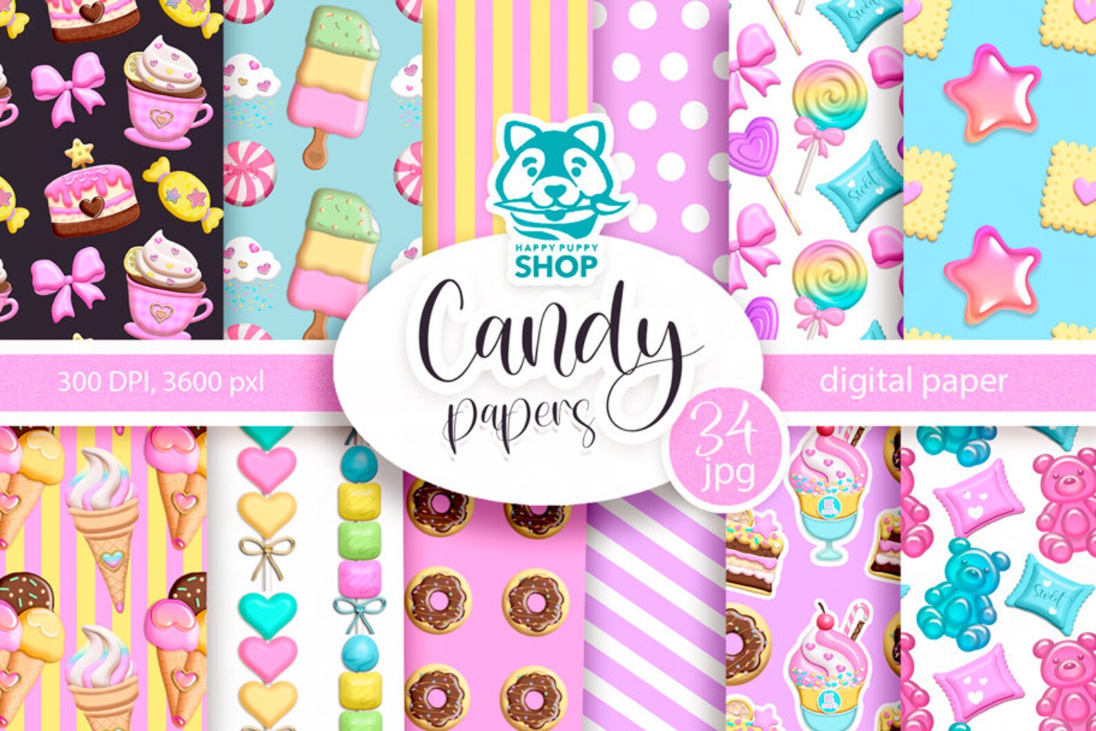 Candy Land Bundle Cupcake Clipart Candy and Sweet Digital - Etsy