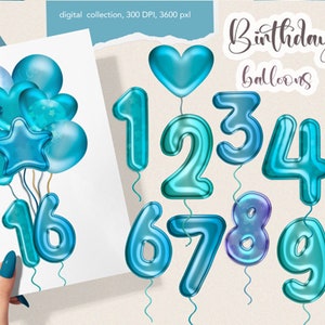 Birthday Party Clipart, Birthday Numbers and Gift Box Png, Candy and ...