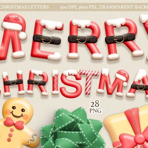 Red Christmas Clipart,christmas Wreath and Border, Christmas Letters ...