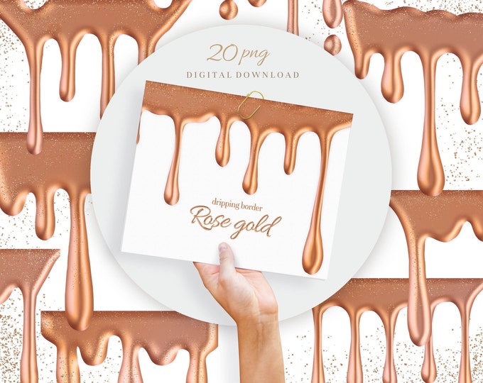 Gold Dripping Borders PNG: Clipart Overlays (digital Download) - Etsy ...