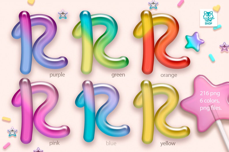 Candyland Letters Clipart, Gummy Bear Letter, Candy Font and Numbers ...