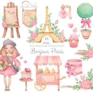 Paris Clipart, Paris Digital Scrapbook,spring Floral Clipart, Paris ...