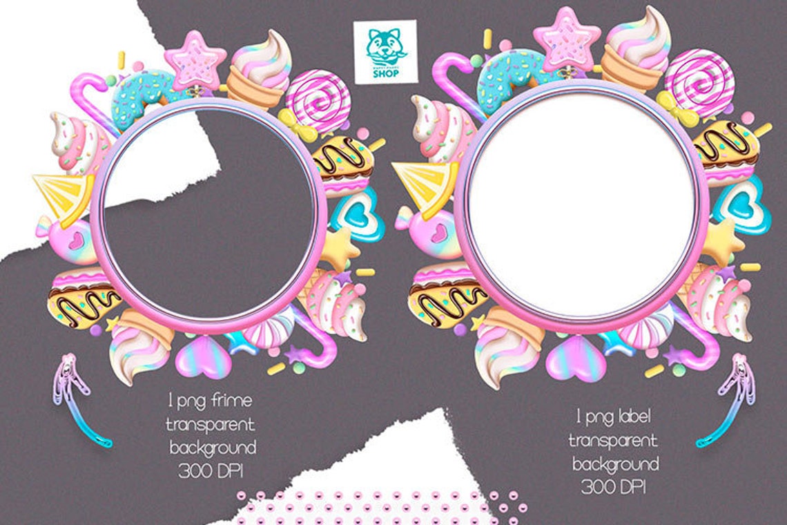 Sweet Frame Png Candy and Sweets Clipart. - Etsy