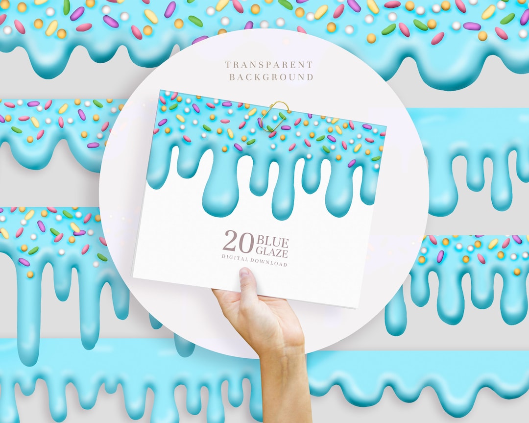 Ice Cream Drip Png, Sprinkles Clipart, Blue Dripping Border Png ...