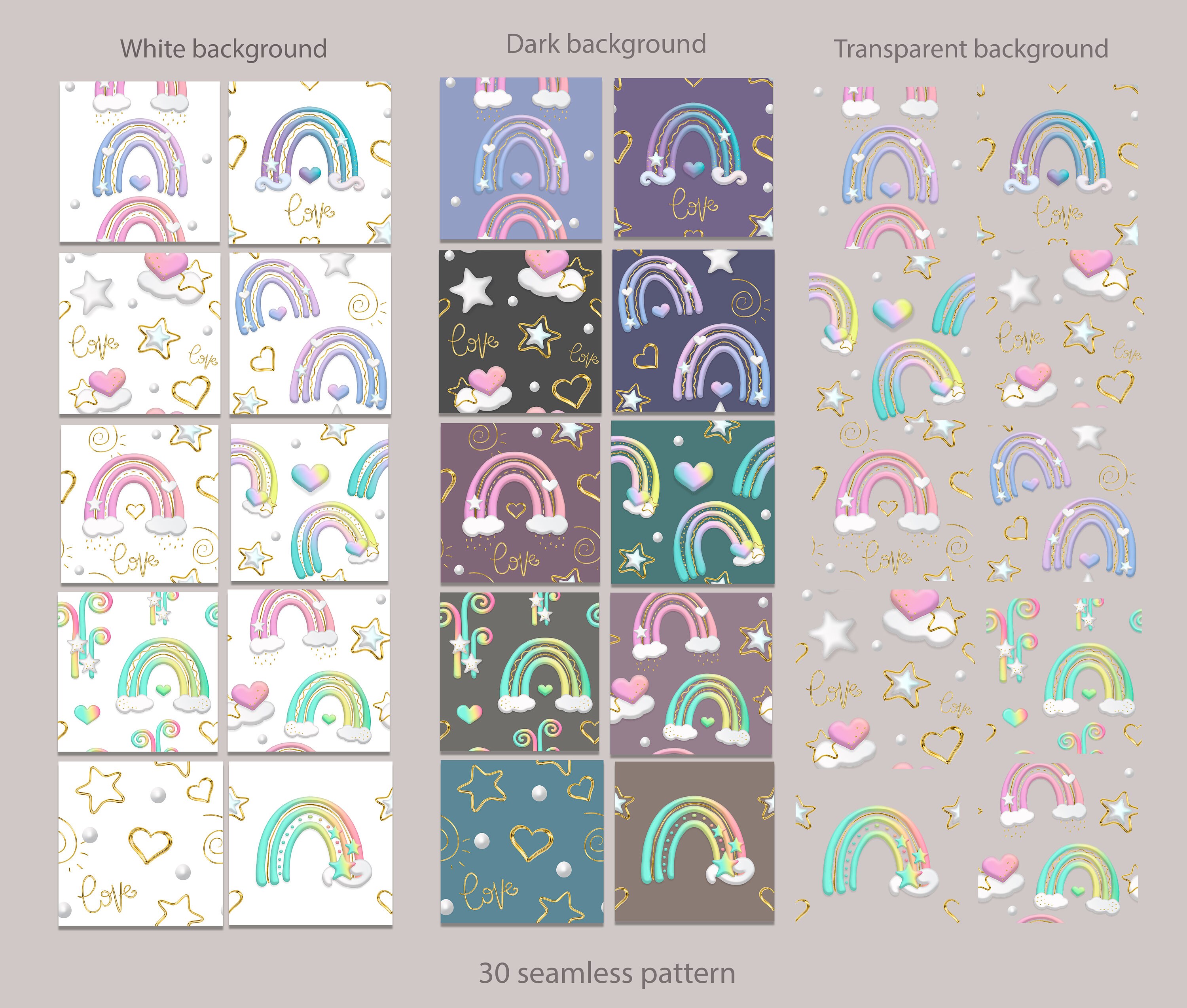 Rainbow Digital Paper Rainbow Colors Digital Paper Pack baby - Etsy