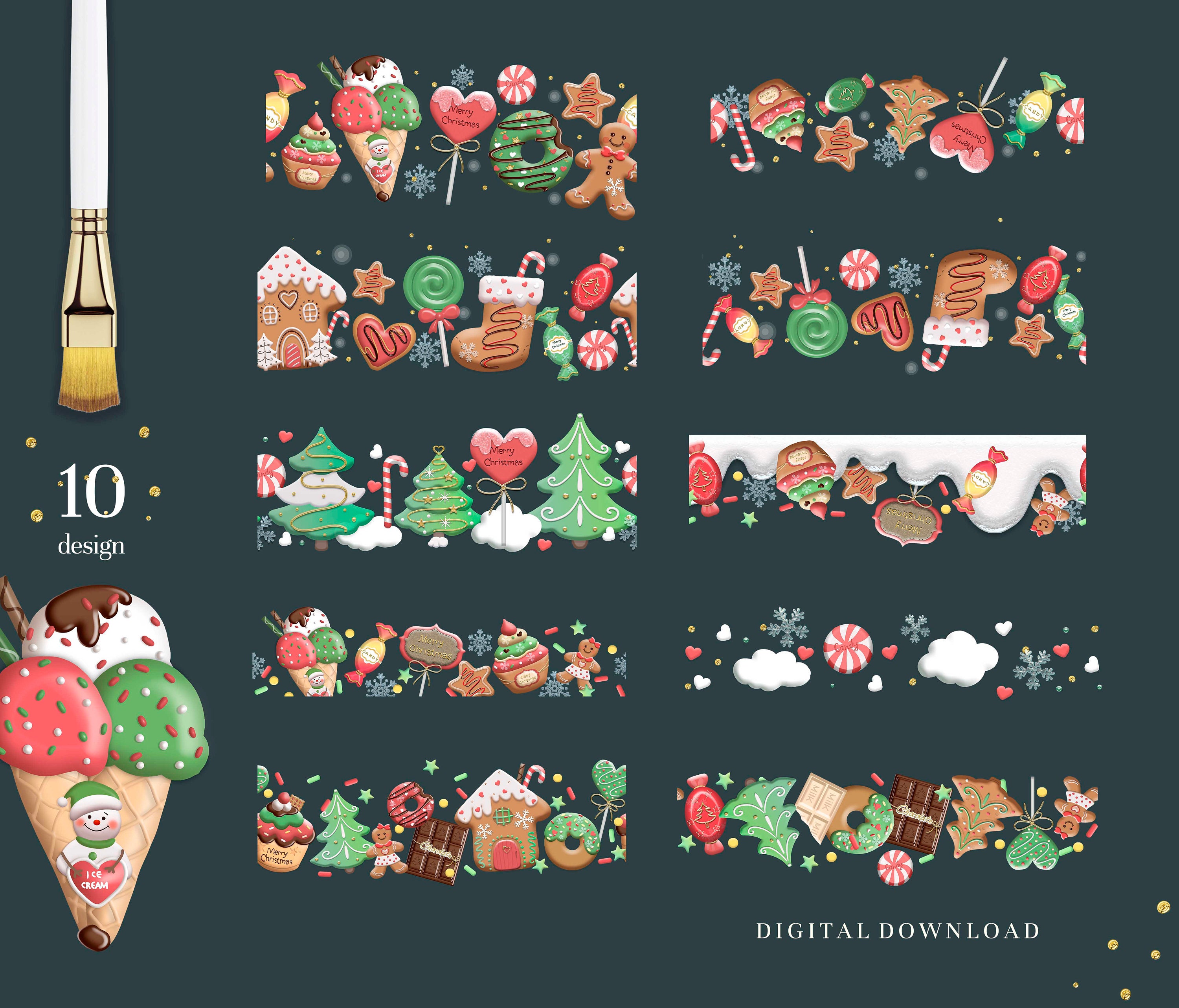 Christmas Candy Border, Christmas Sweet Borders, Candyland Clipart ...