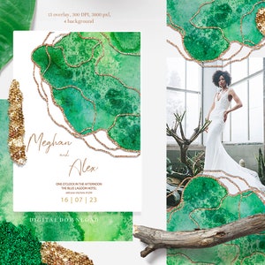 Green & Gold Watercolor Glitter Splash Clipart (digital Download) - Etsy
