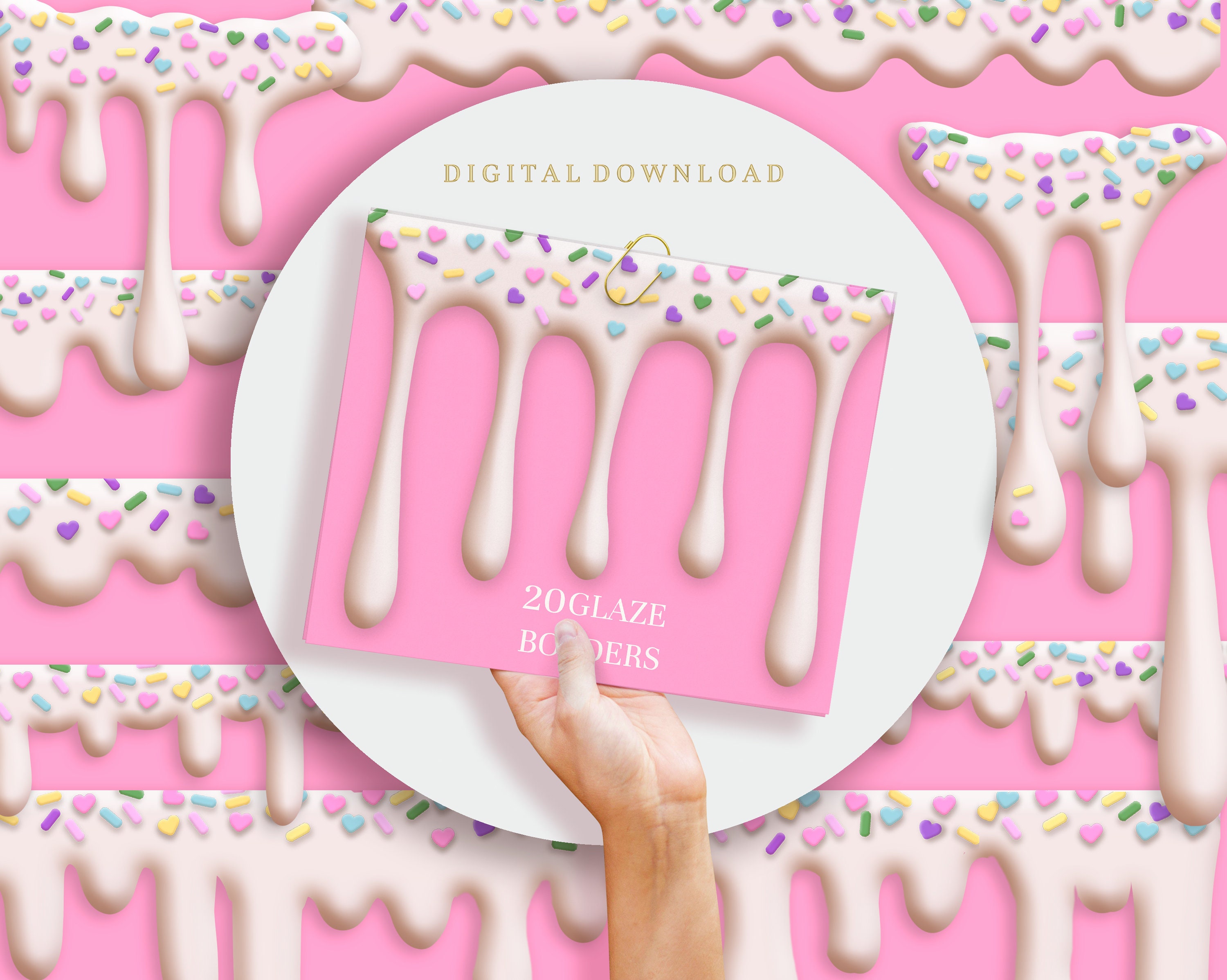 Ice Cream Drip Png Sprinkles Clipart White Dripping Border - Etsy